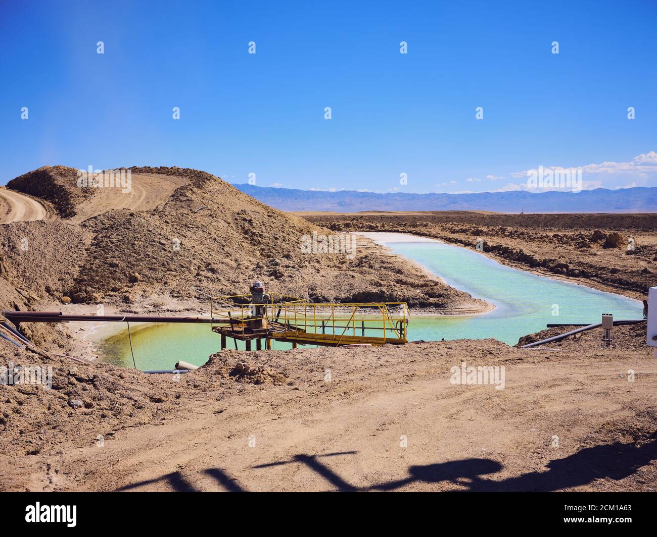 Brine pools for lithium mining Stock Photo - Alamy