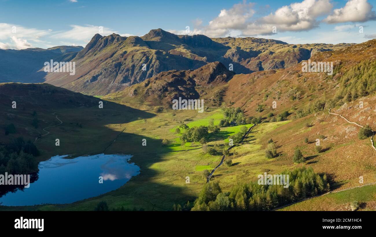 Blea Tarn aerial passover which shows the tarn and surrounding area ...
