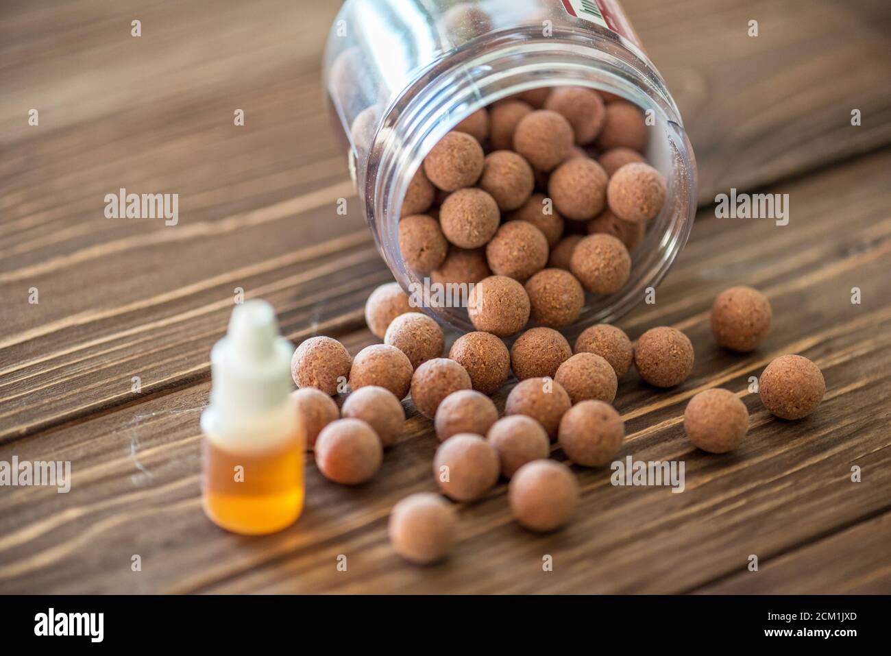 Carp fishing. Different of carp boilies and accessories for carp ...