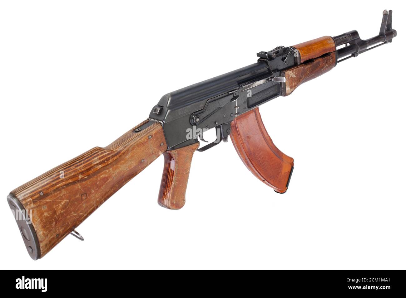 Rare first model AK - 47 assault rifle with a milled receiver isolated ...