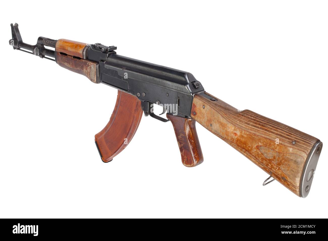 Rare first model AK - 47 assault rifle with a milled receiver isolated ...