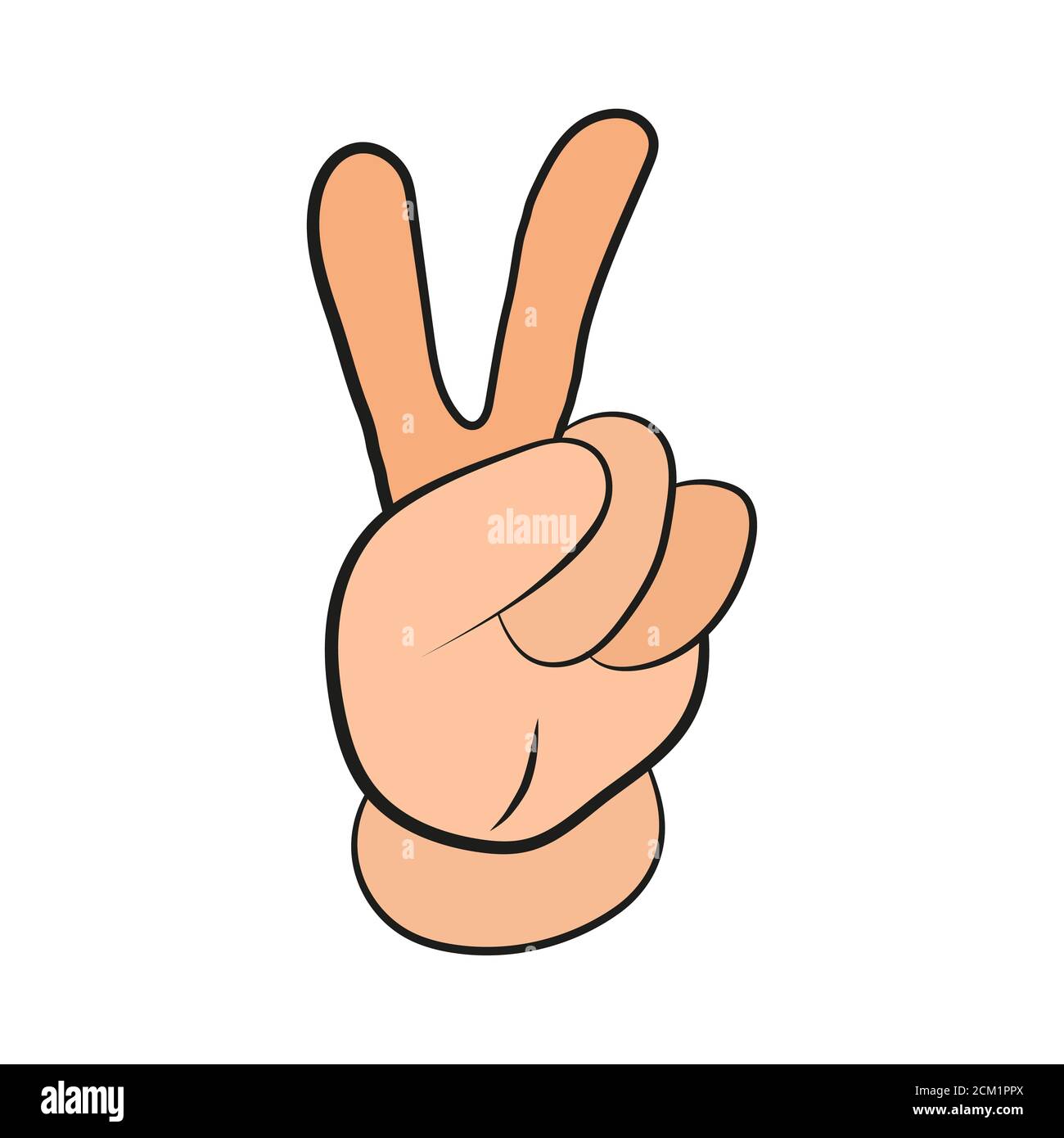 Vector of a hand with a victory gesture Stock Photo - Alamy