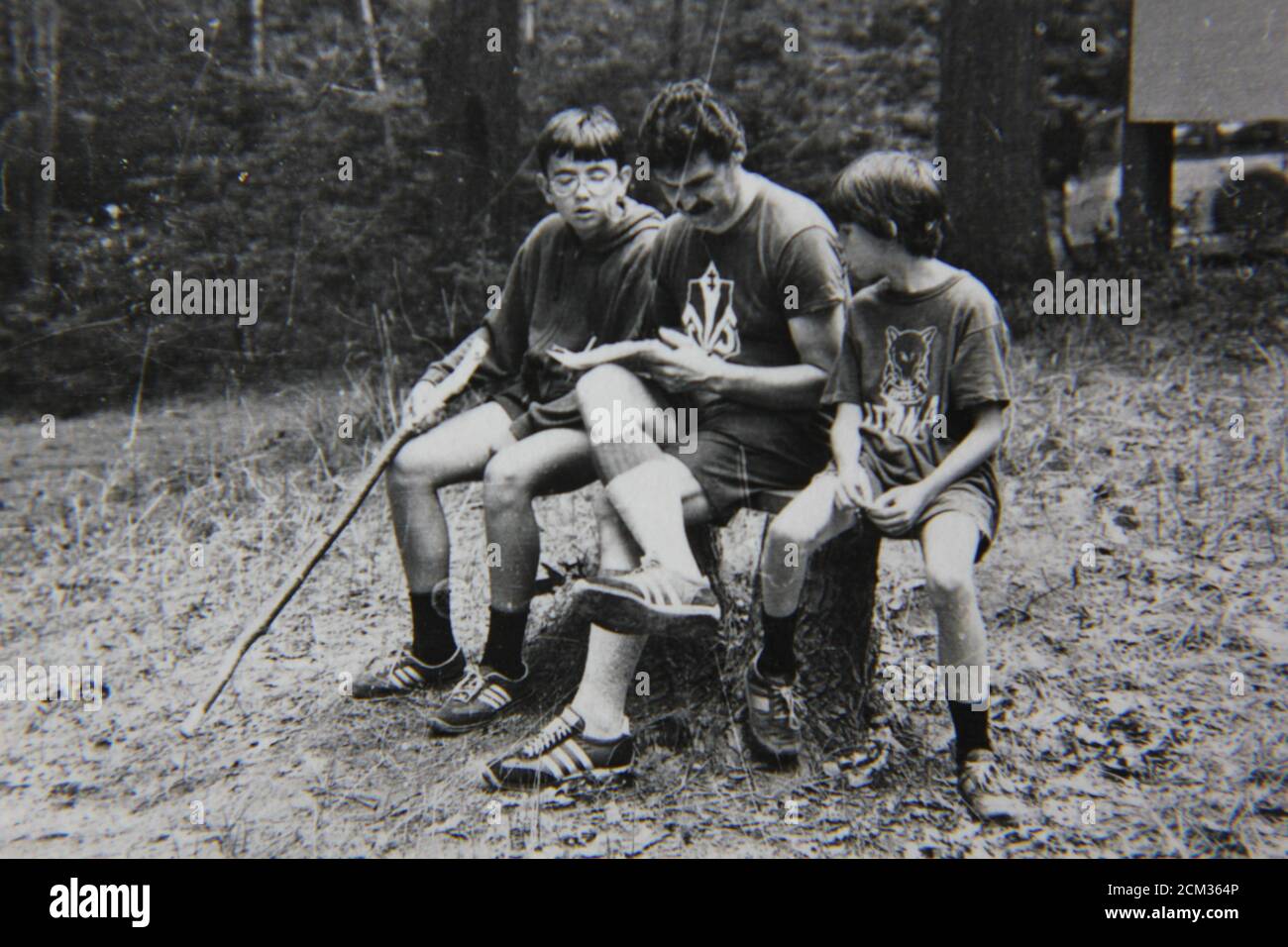 Fine 70s vintage black and white photography of a boy scout leader ...