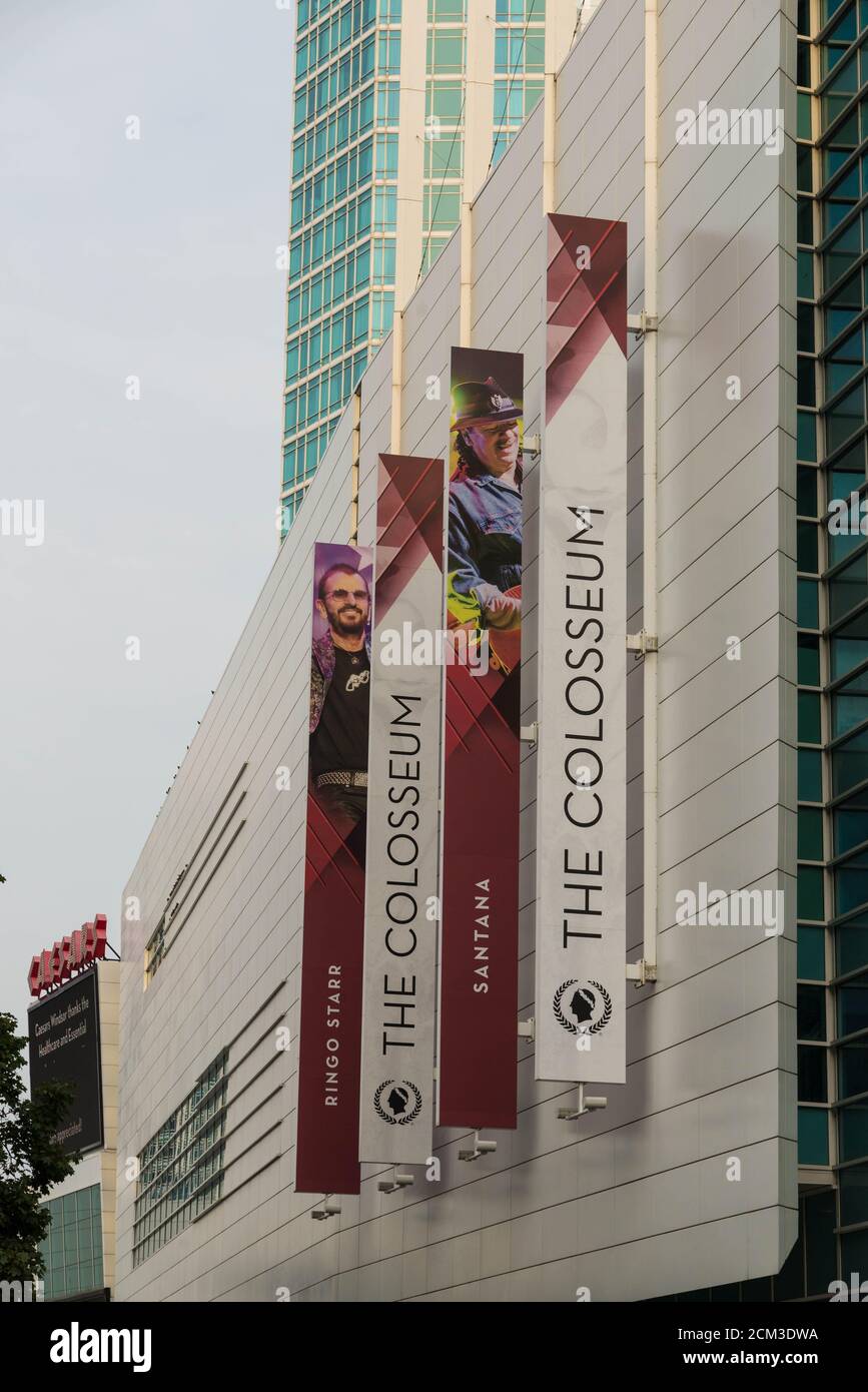 Banner show casing artist to perform in theater Stock Photo - Alamy
