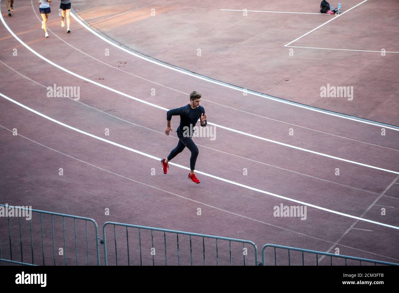 Action running track determination speed running sport on the move hi ...