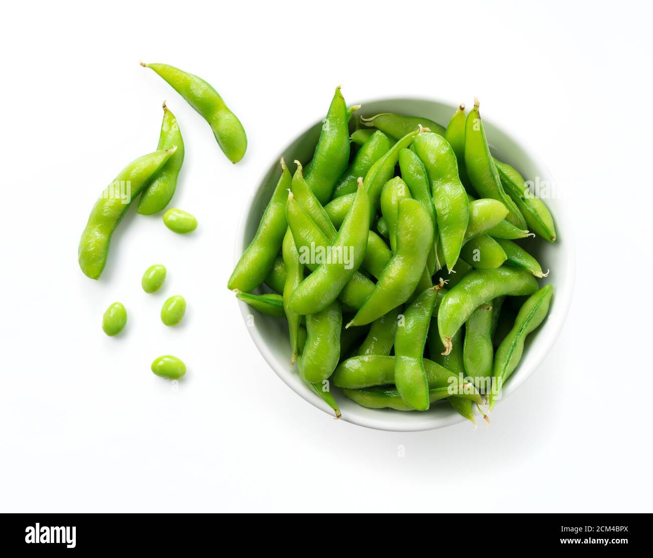 Japanese edamame on a white background Stock Photo - Alamy