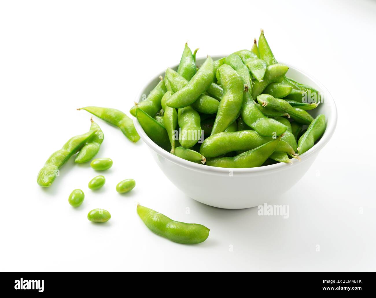 Japanese edamame on a white background Stock Photo - Alamy