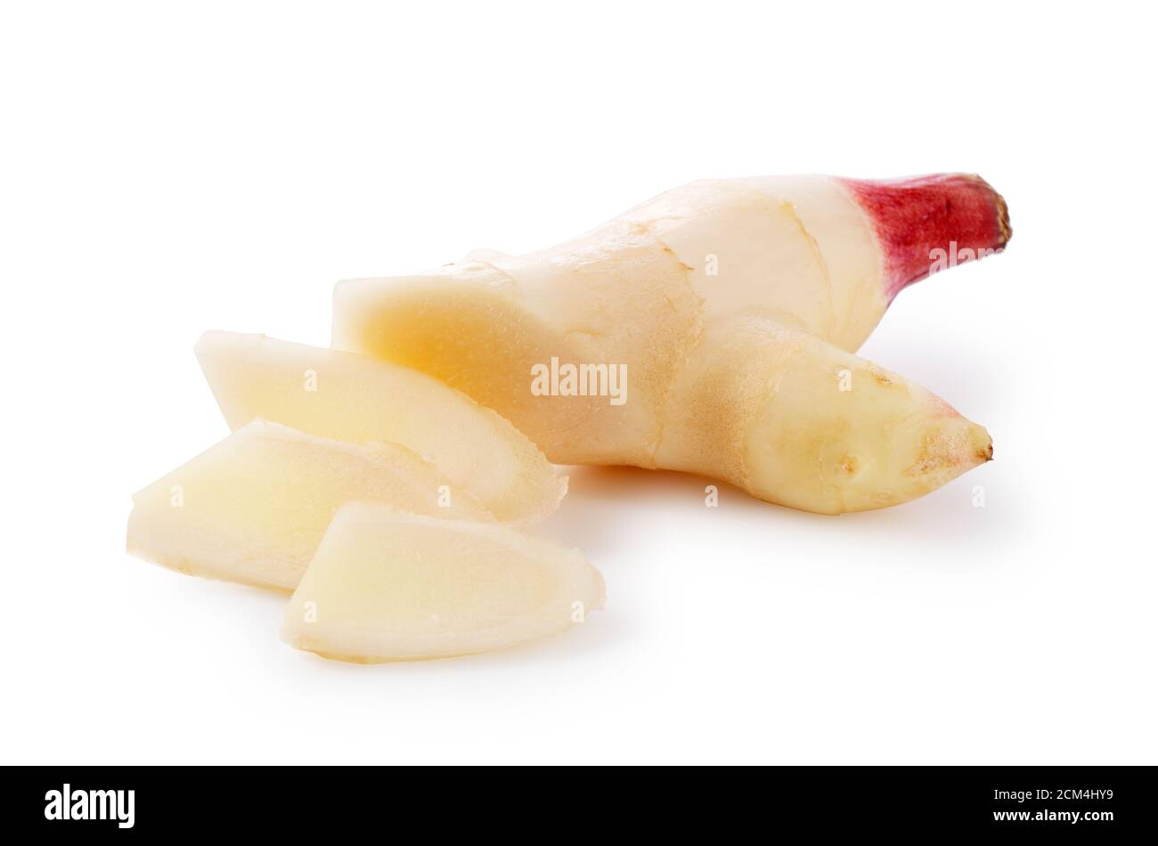 Fresh ginger and sliced fresh ginger on a white background Stock Photo ...