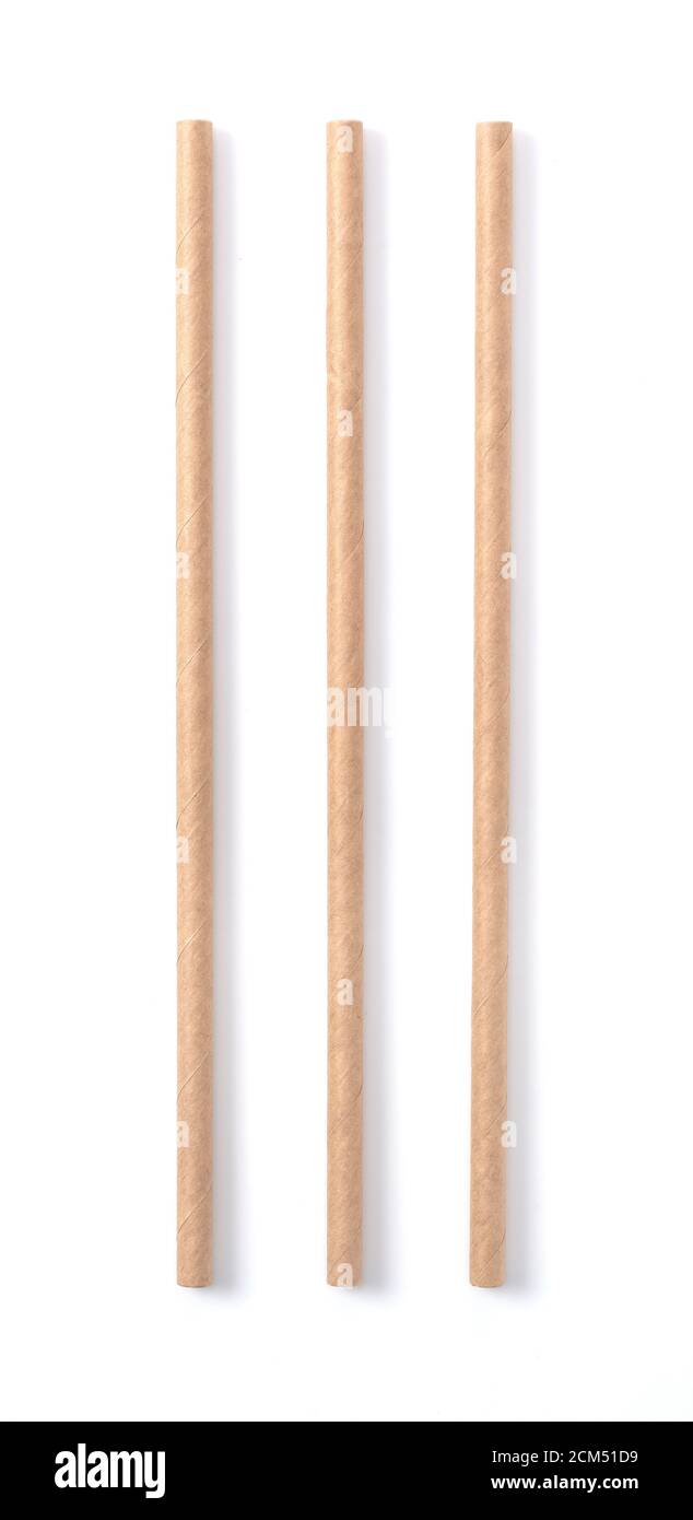Paper straws on a white background Stock Photo - Alamy