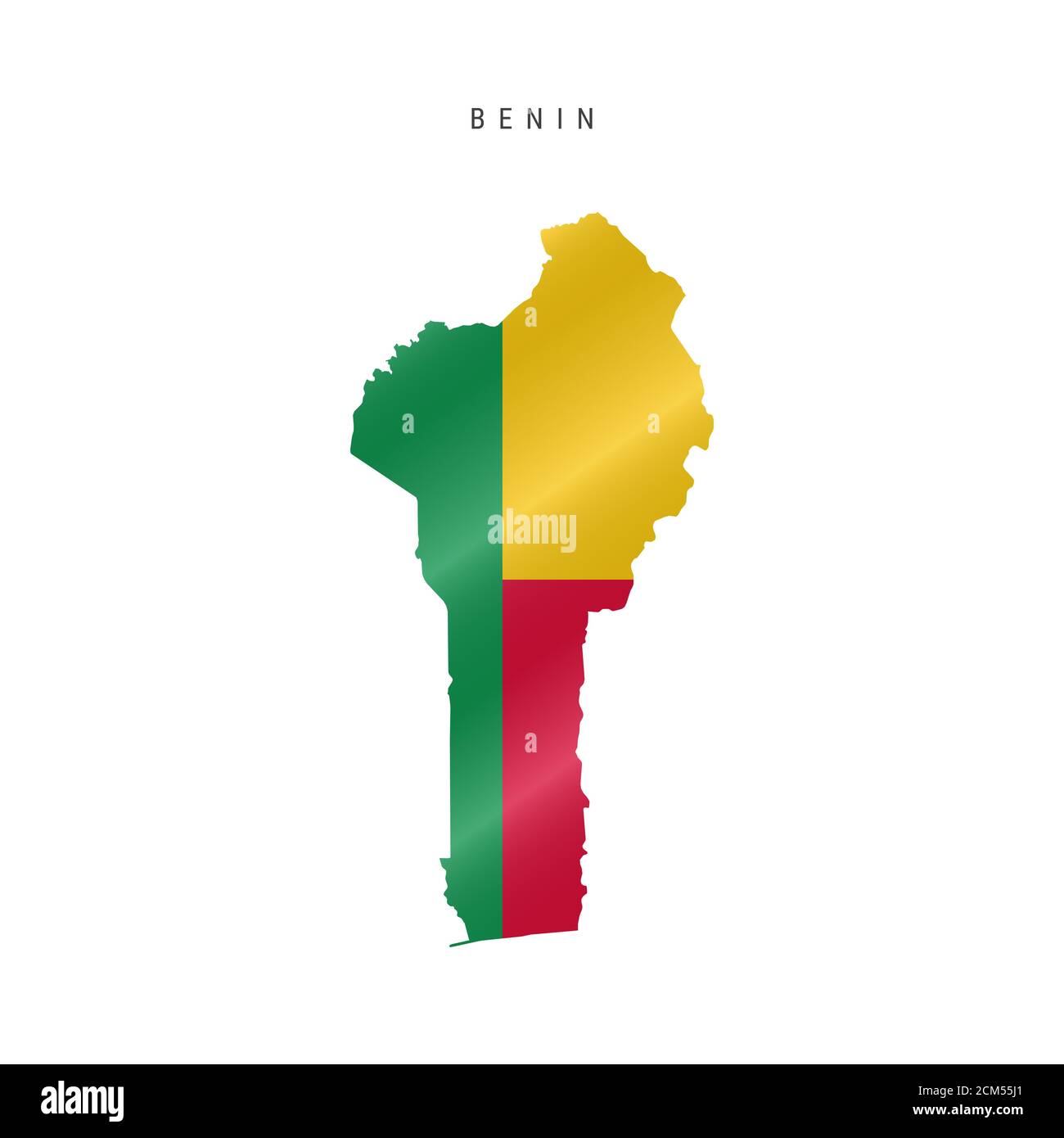 Detailed waving flag map of Benin. map with masked flag Stock Photo - Alamy