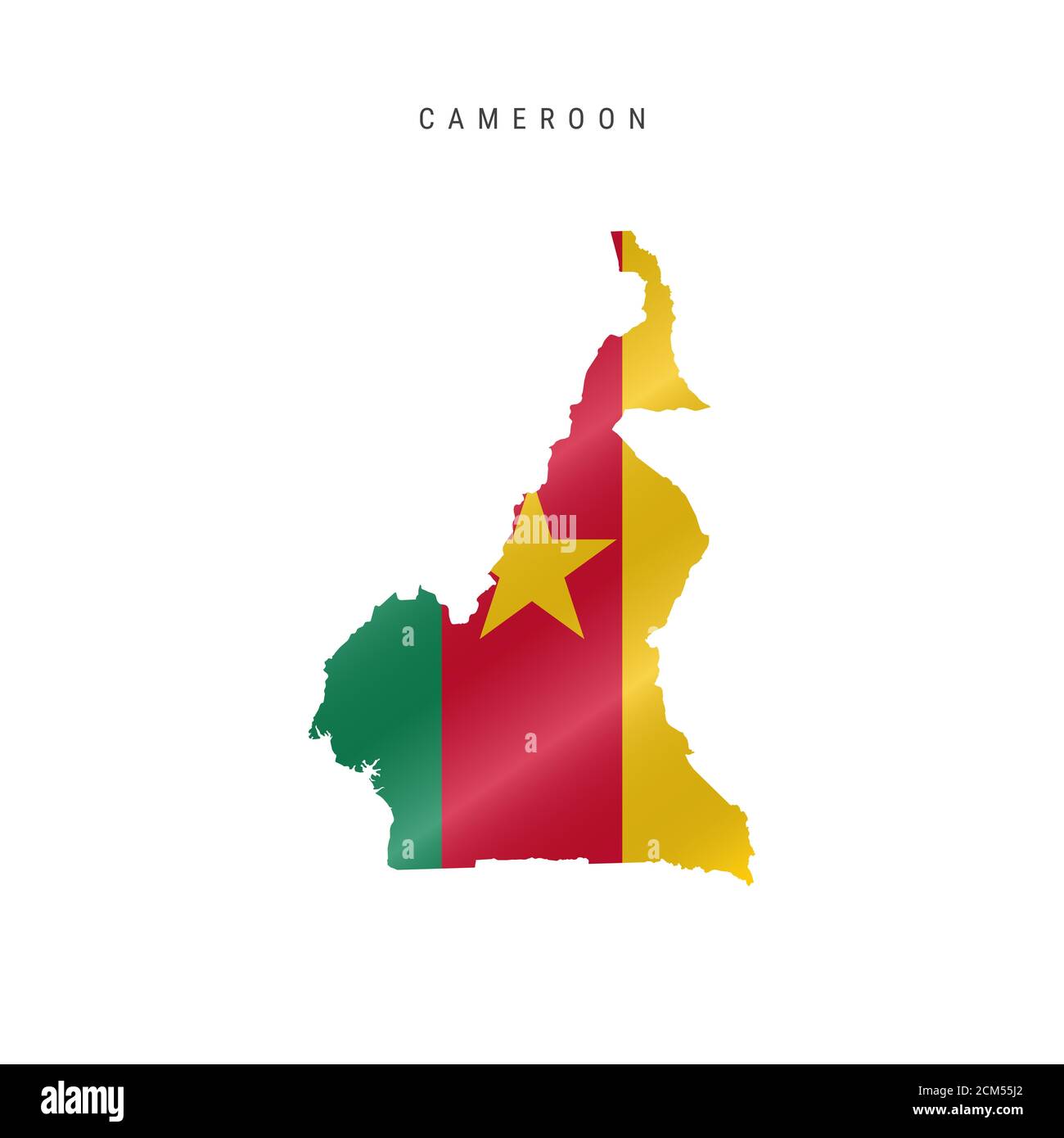 Detailed waving flag map of Cameroon. map with masked flag Stock Photo ...