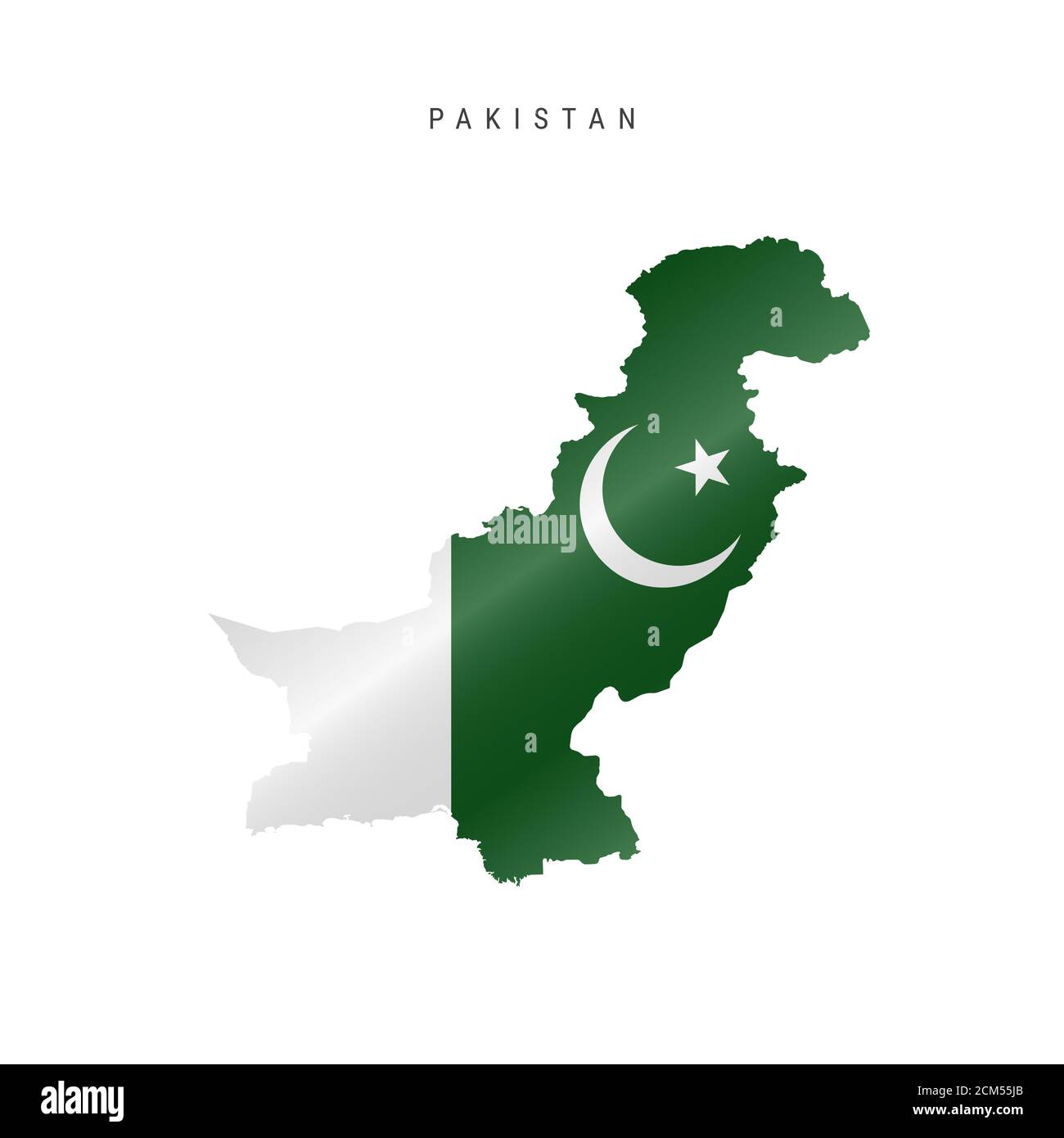 Detailed waving flag map of Pakistan. map with masked flag Stock Photo ...