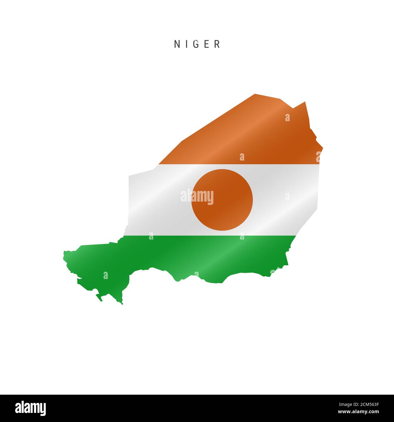 Detailed waving flag map of Niger. map with masked flag Stock Photo - Alamy