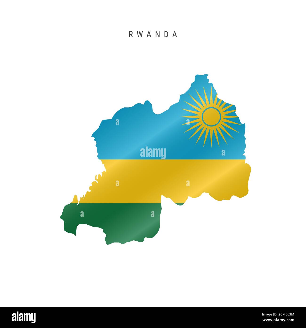 Detailed waving flag map of Rwanda. map with masked flag Stock Photo ...
