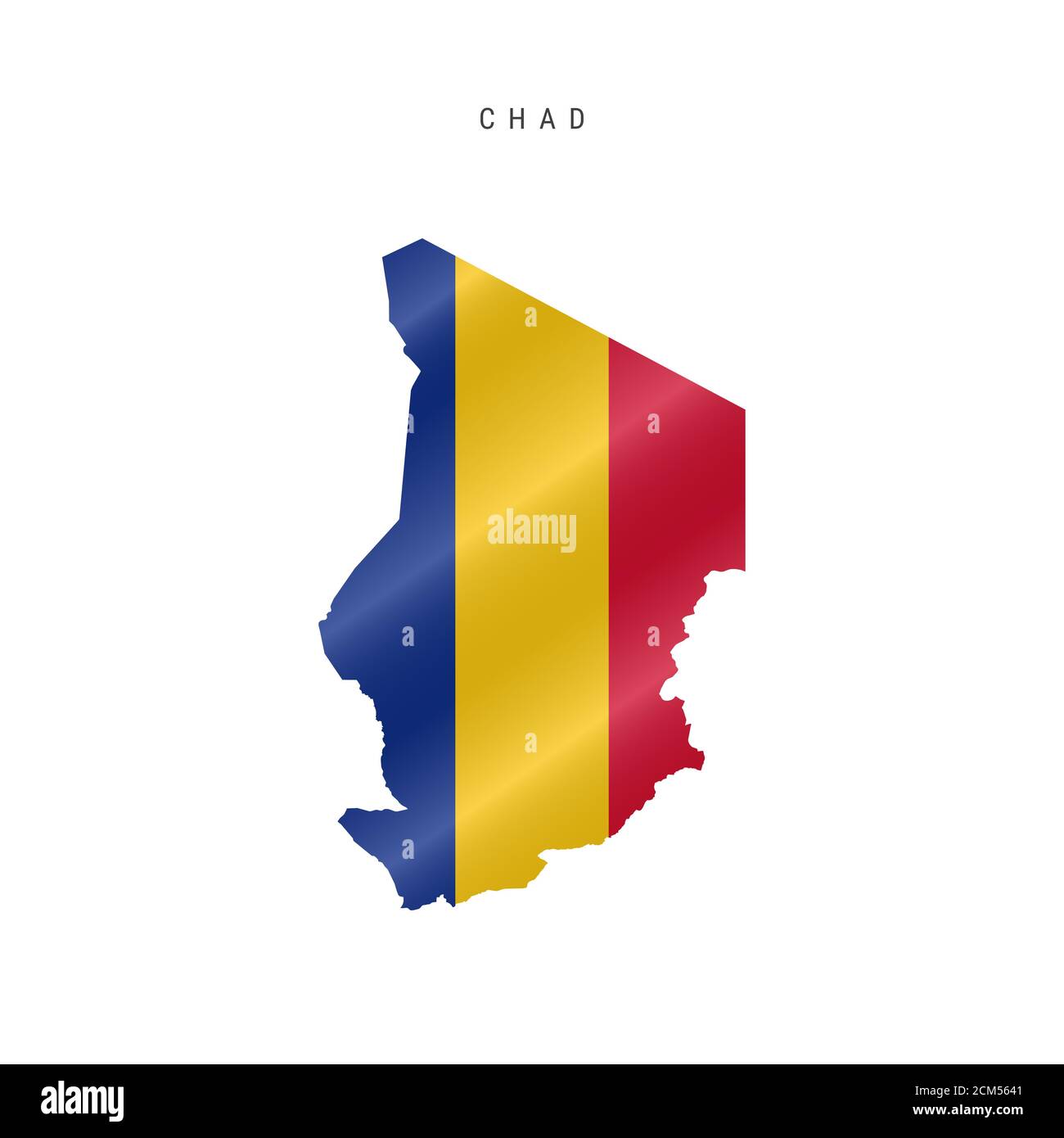 Detailed waving flag map of Chad. map with masked flag Stock Photo - Alamy