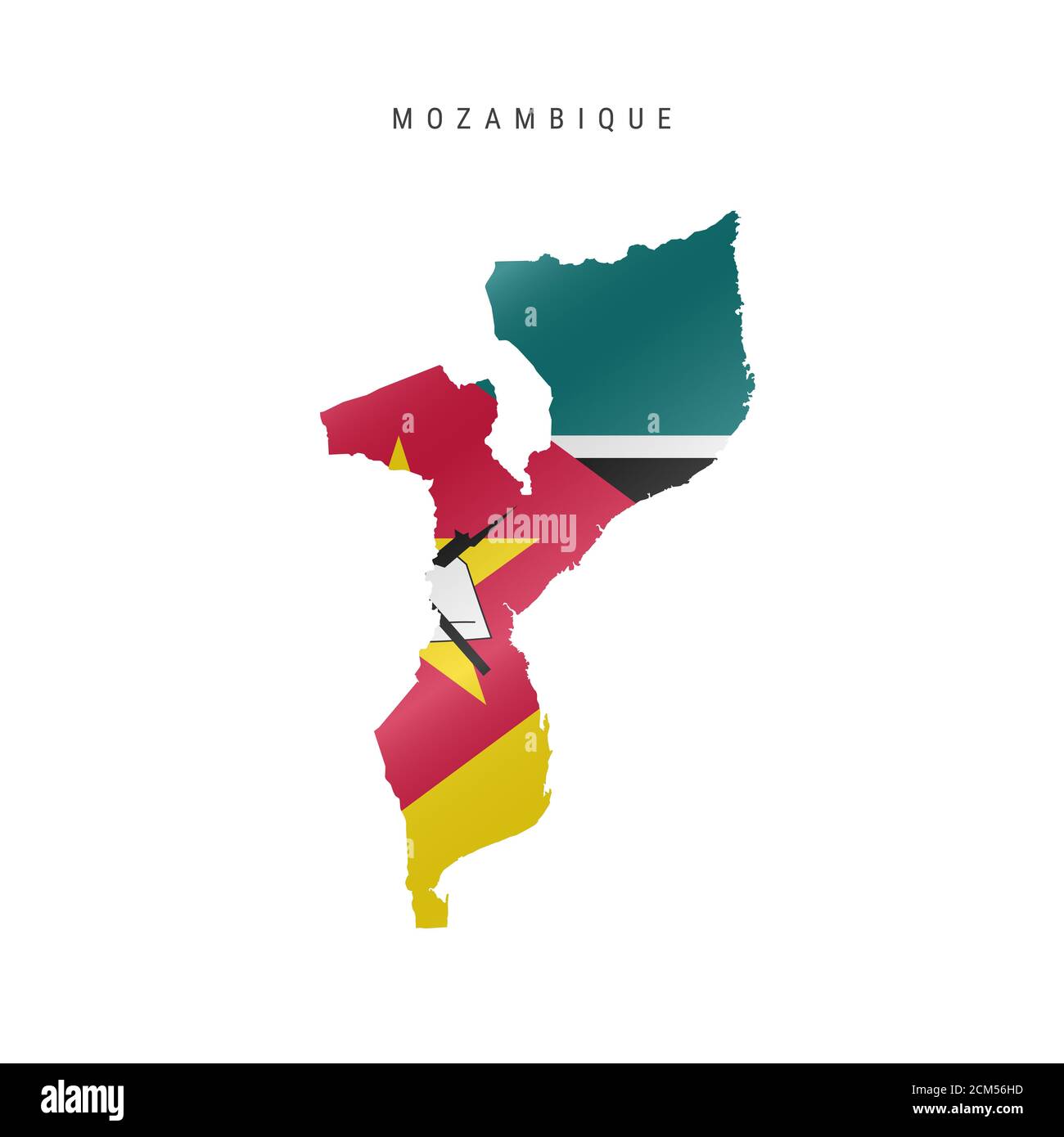 Detailed waving flag map of Mozambique. map with masked flag Stock ...