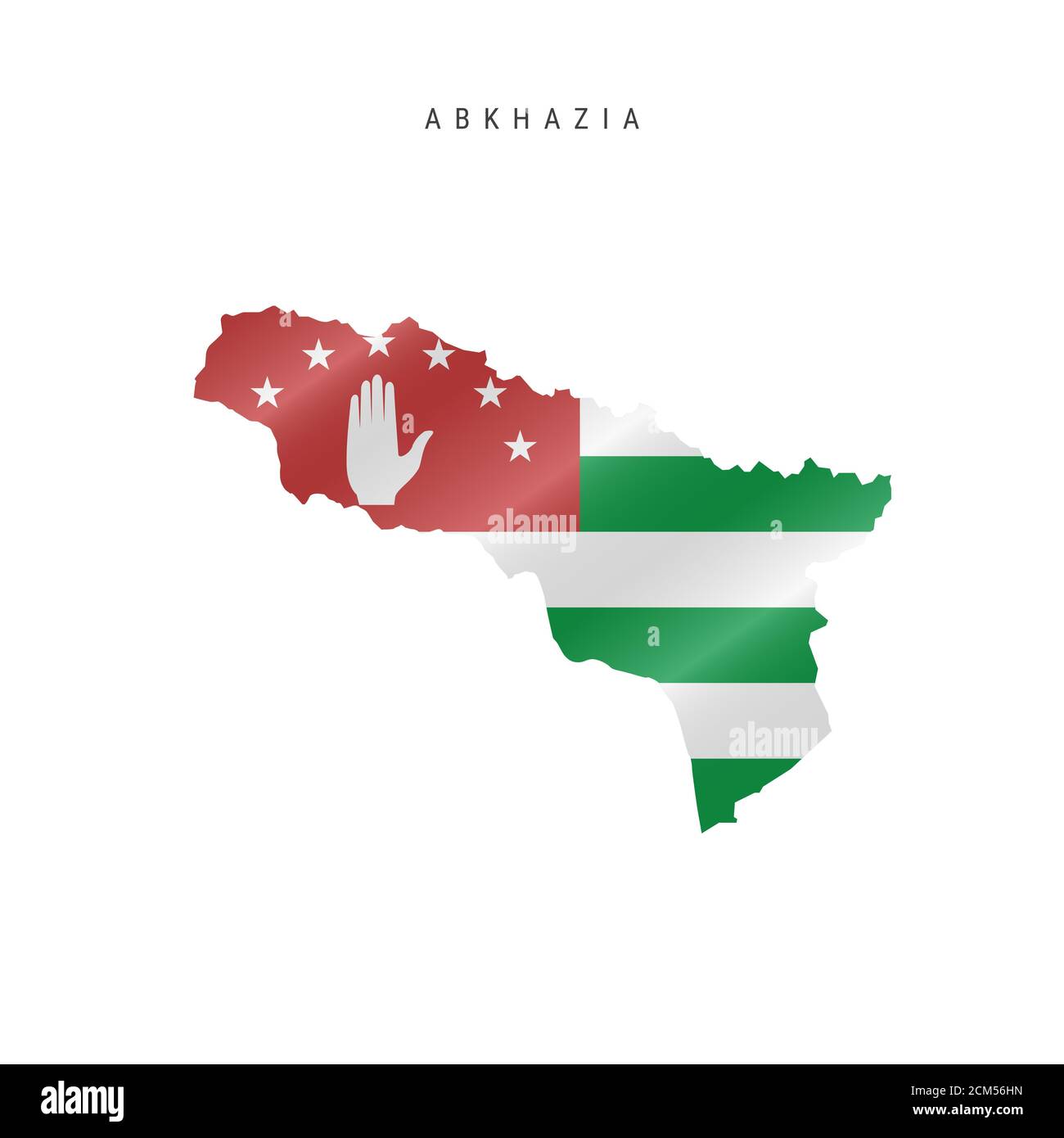 Detailed waving flag map of Abkhazia. map with masked flag Stock Photo ...