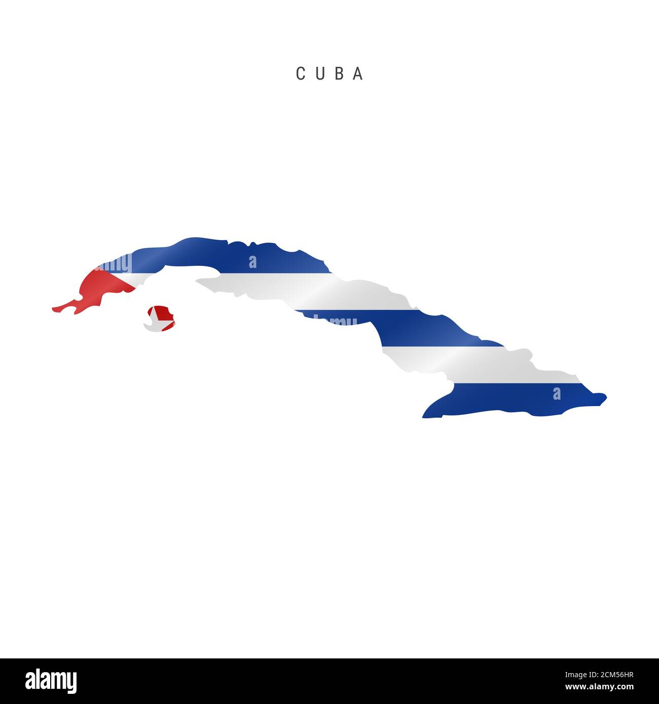 Detailed waving flag map of Cuba. map with masked flag Stock Photo - Alamy