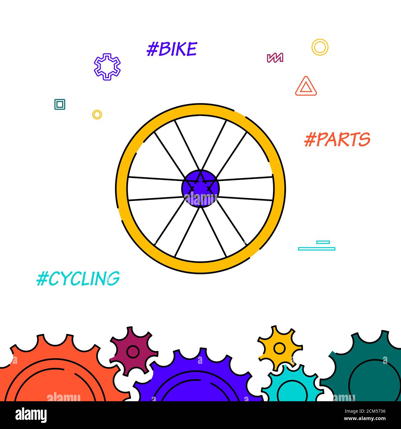 Bicycle wheel spokes filled line icon, simple illustration, related ...