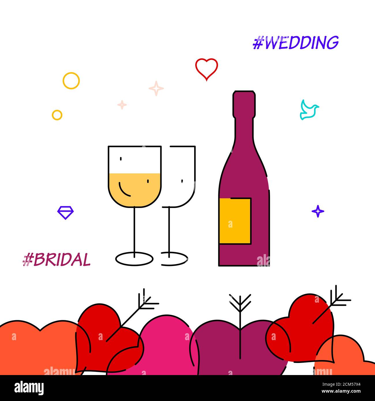 Wedding feast filled line icon, simple illustration, wedding related ...
