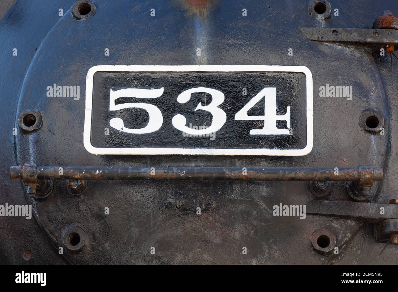 The boilerplate of the Wabash Railroad's steam locomotive number 534 ...