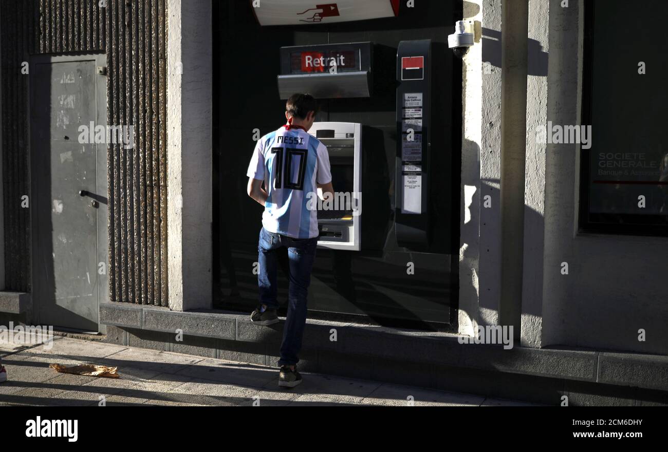A Man Wearing An Argentina National Soccer Team Shirt With The Name Of a-man-wearing-an-argentina-national-soccer-team-shirt-with-the-name-of