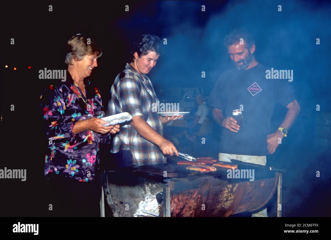 Australian Outback Barbecue at night, Wittenoom, Northwest Australia ...