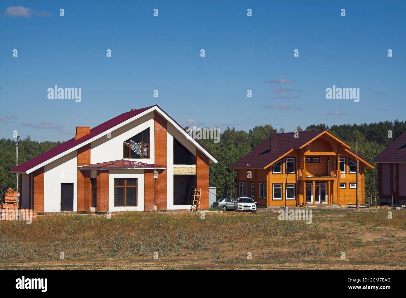 New cottage village in field. Kazan, Russia Stock Photo - Alamy
