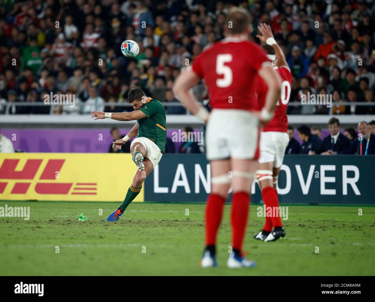 South africas handre pollard kicks goal rugby world cup hi-res stock ...