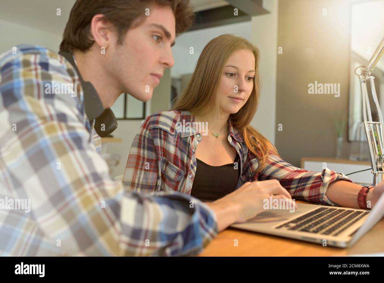 young people studying and working on project Stock Photo - Alamy