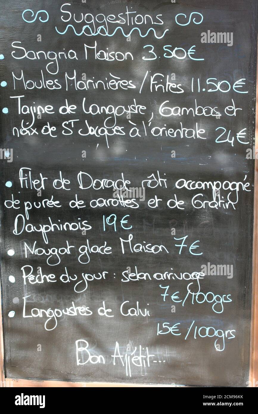 Menue menu board hi-res stock photography and images - Alamy