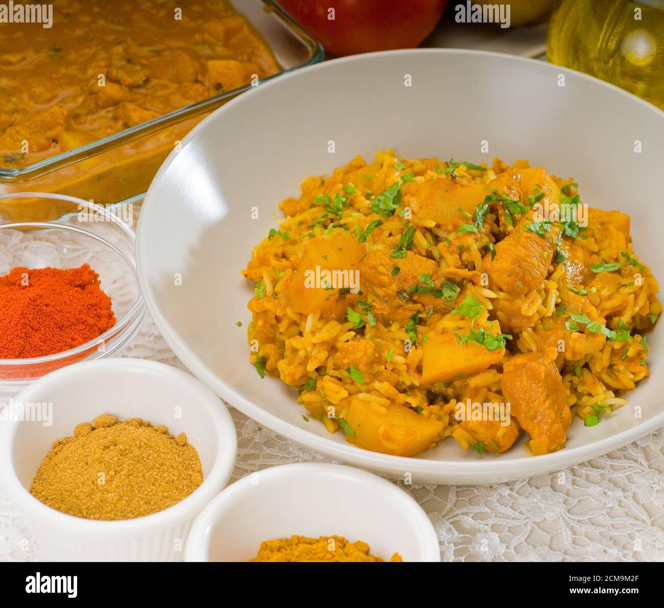 curry beef rice and potatoes Stock Photo - Alamy