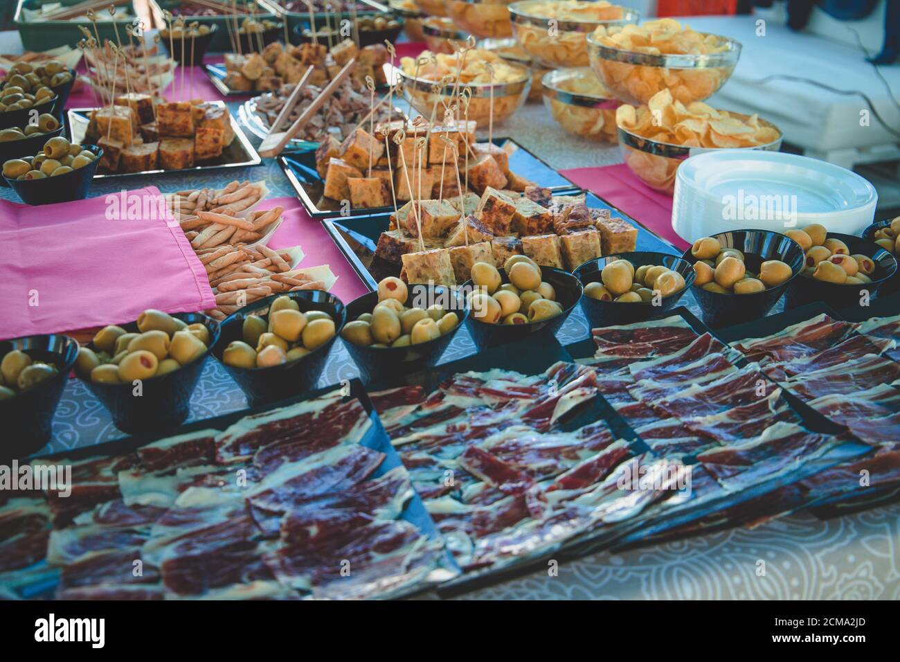 Closeup shot of a table of delicious foods and dishes Stock Photo - Alamy
