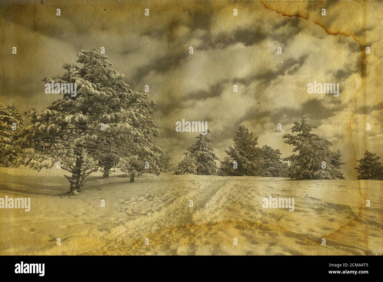 Winter retro photo Stock Photo - Alamy