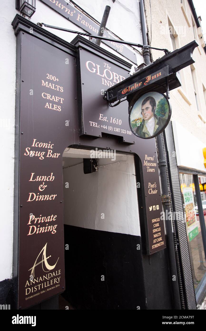 The entrance to the Globe Inn, Burns Howff, where the poet Robert Burns ...
