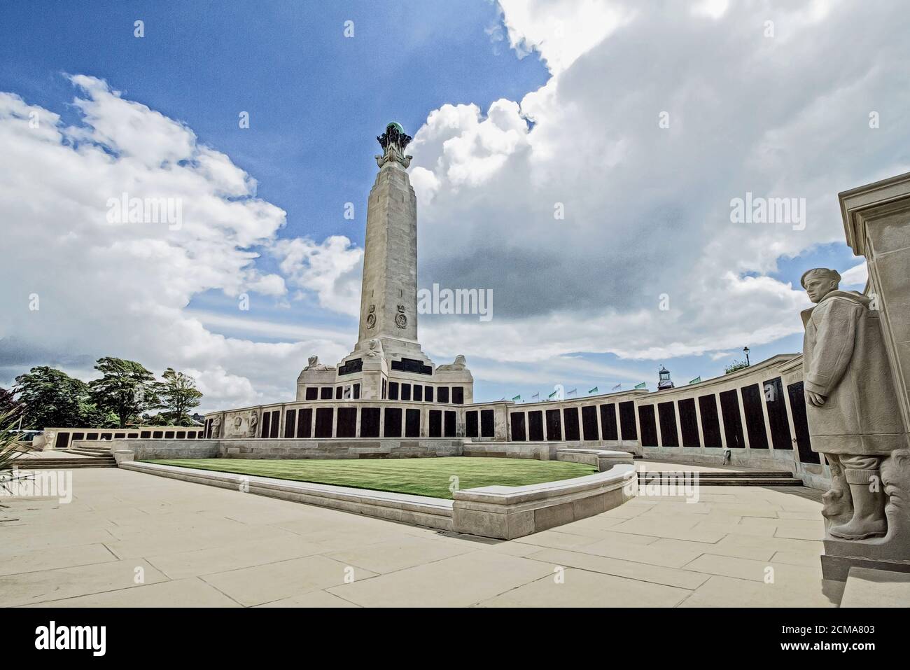 Photo illustration of The Plymouth Naval Memorial on Plymouth Hoe ...