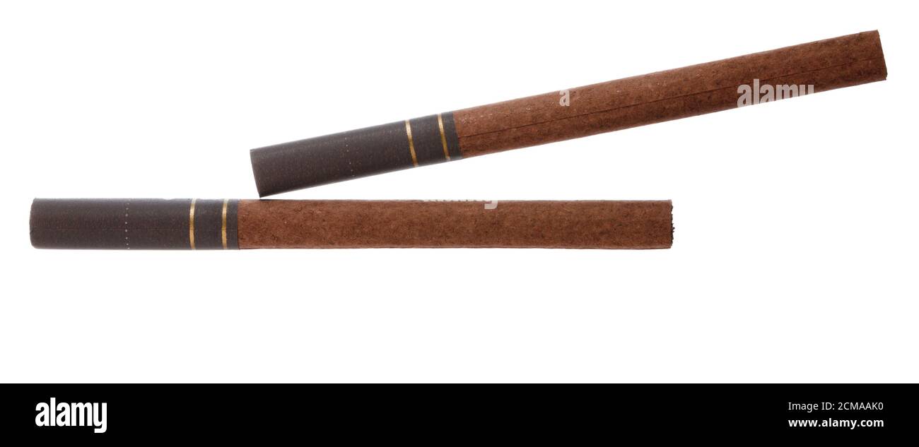 New cigarette with filter isolated on white Stock Photo - Alamy