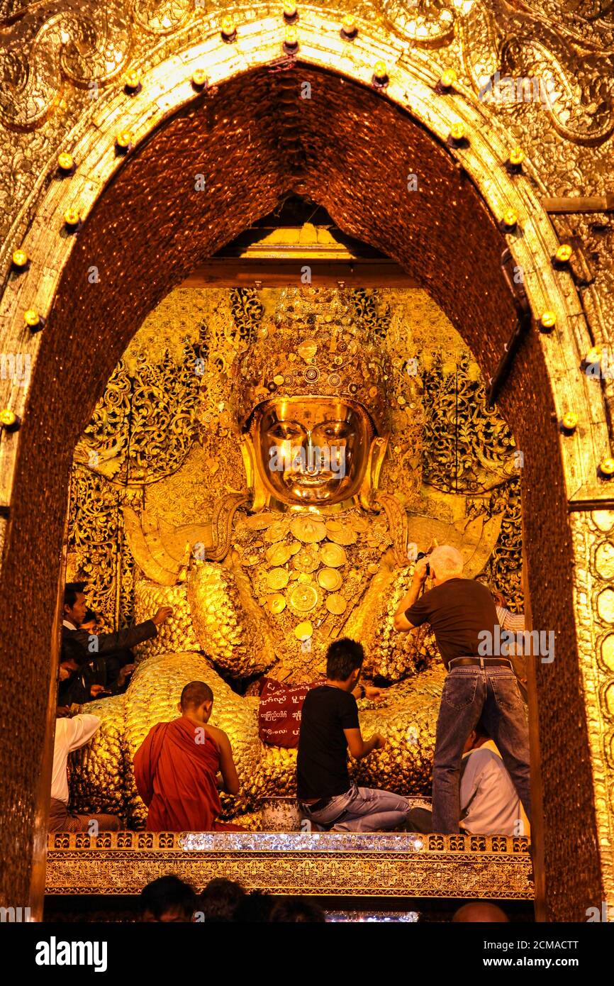 Mahamuni Pagoda in Mandalay, Myanmar former Burma. Mahamuni Pagoda is a ...