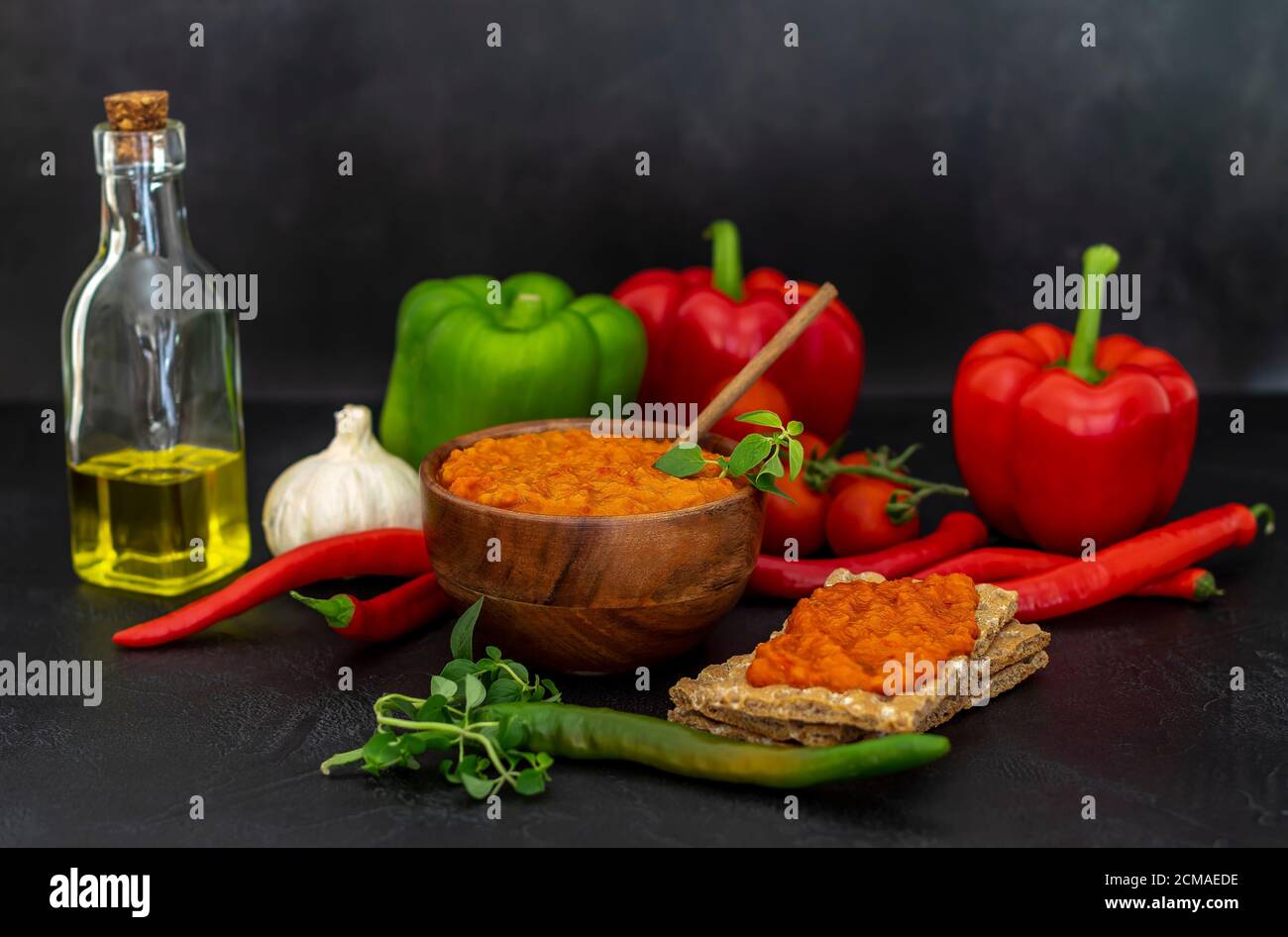 Roasted Balkan Relish ajvar or aivar Stock Photo - Alamy