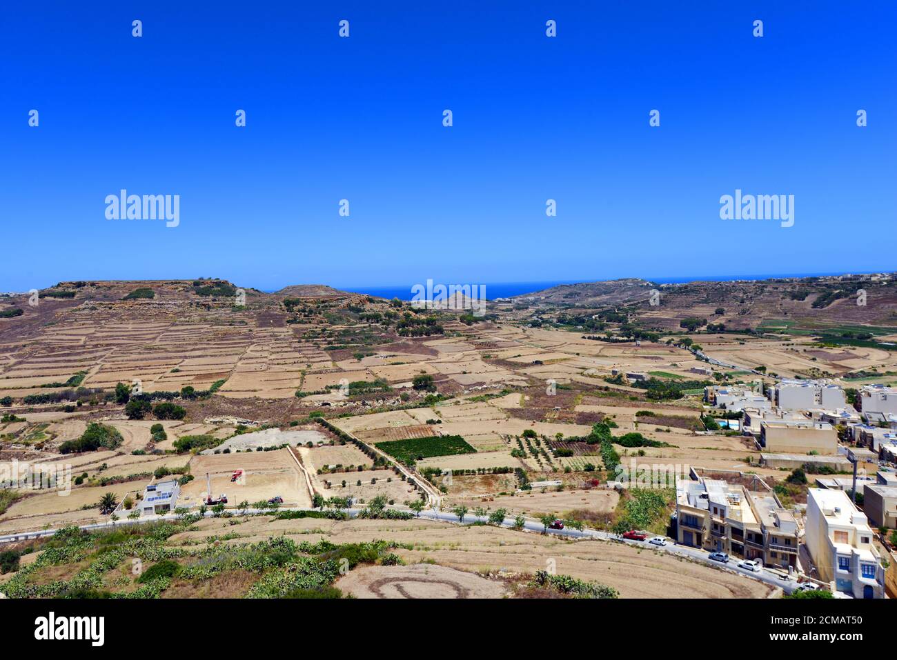 The beaituful Maltese countryside seen from the Mdina fort in Malta ...