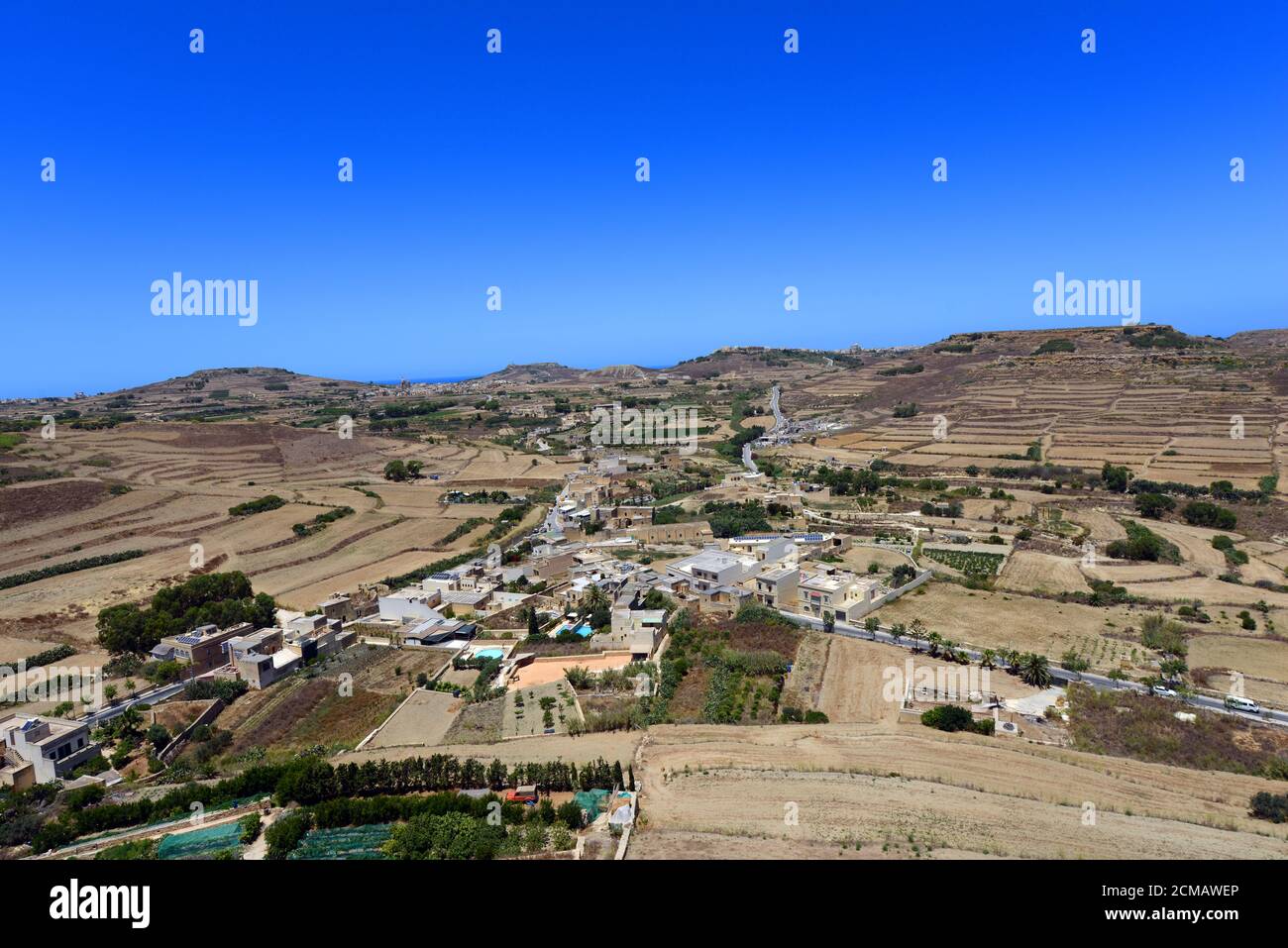 The beaituful Maltese countryside seen from the Mdina fort in Malta ...