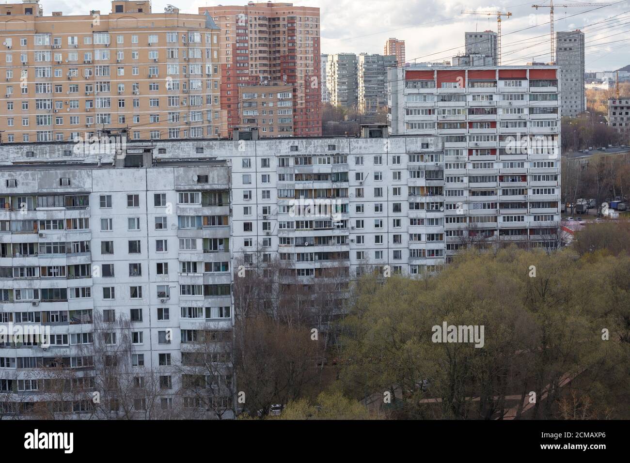 Block buildings, poor quarter, construction of social housing. Old ...