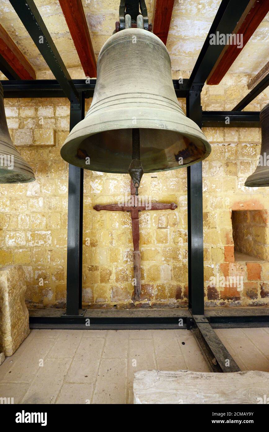 Bell at the Cathedral of the Assumption in Victoria, Gozo, Malta Stock ...