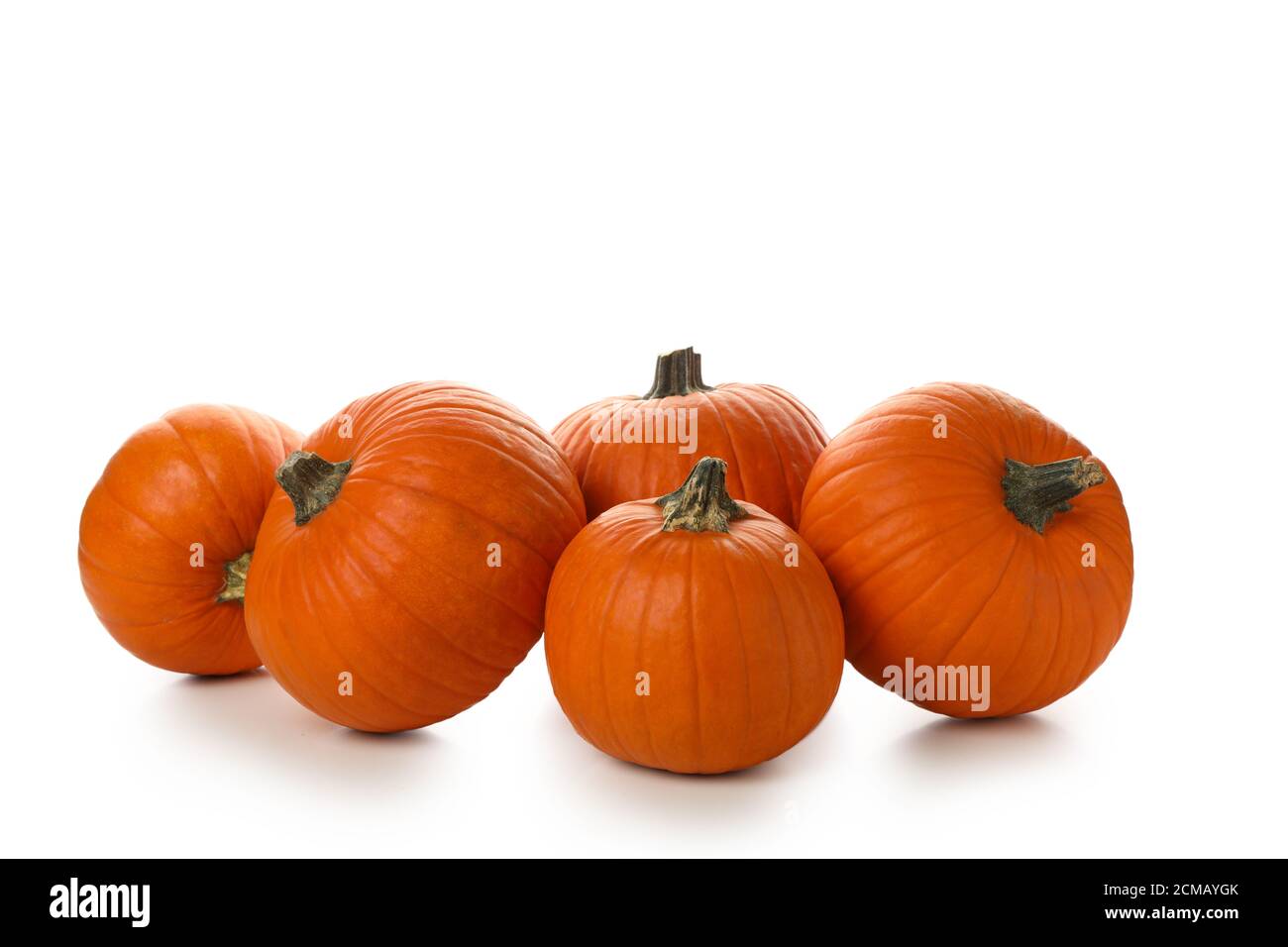 Group of pumpkins isolated on white background Stock Photo - Alamy