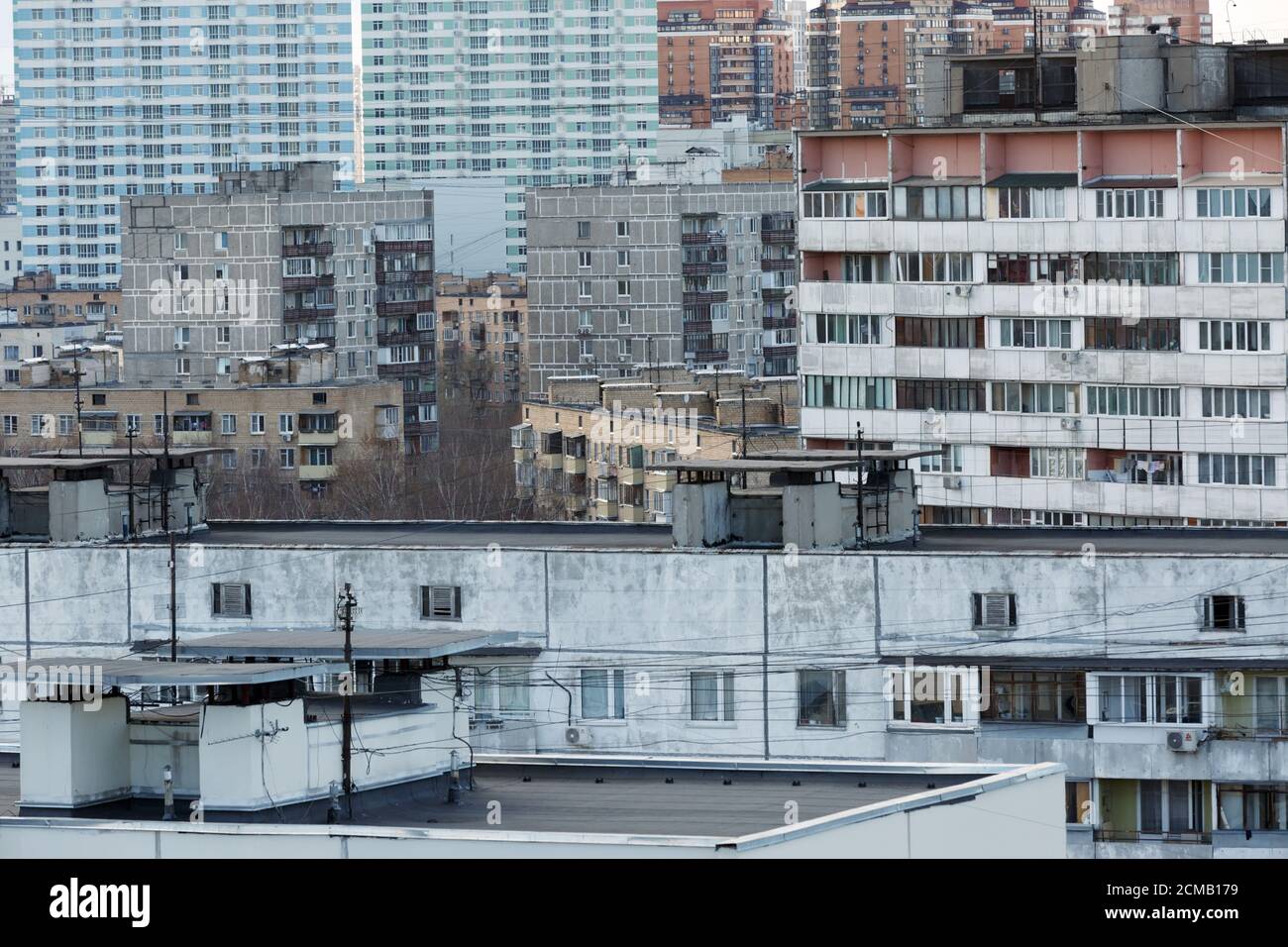 Cityscape of contemporary high-rise housing in modern urban residential ...
