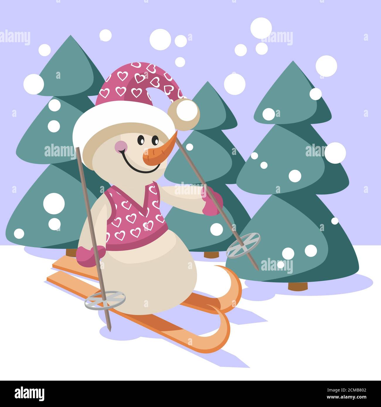 Snowman with skis hi-res stock photography and images - Alamy