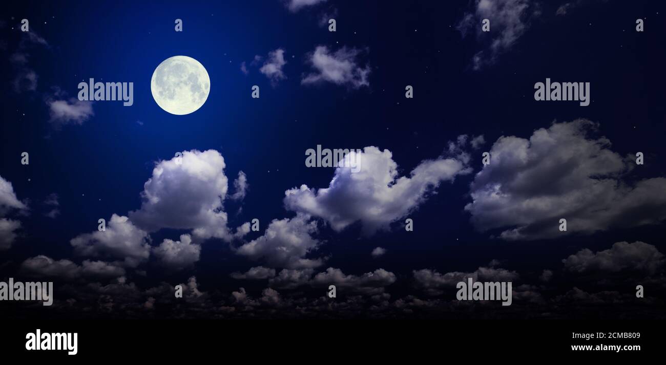 Night cloudy sky with moon Stock Photo - Alamy