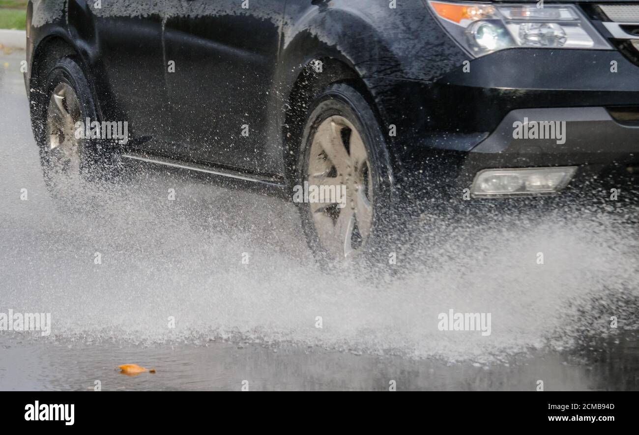 spray from the car Stock Photo - Alamy