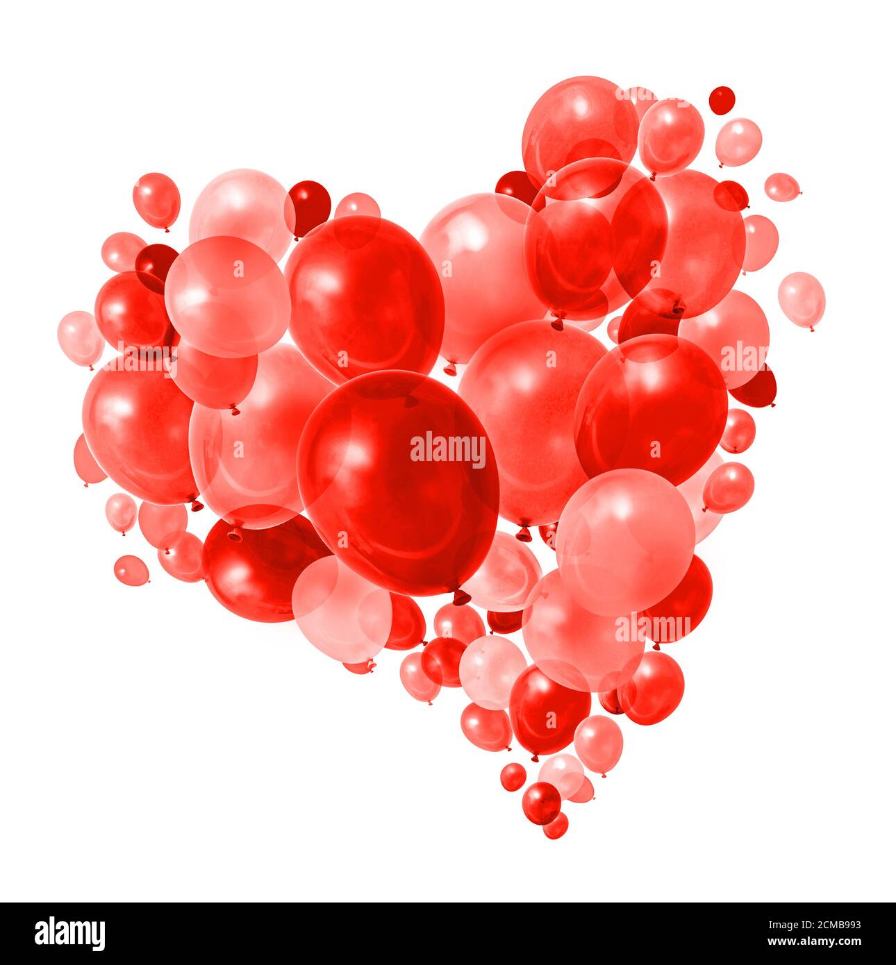Red heart balloons floating in Cut Out Stock Images & Pictures - Alamy