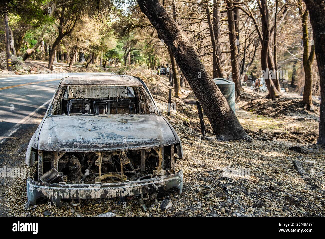 BONNY DOON, CALIFORNIA - SEPTEMBER 16: A general view of a burned out ...